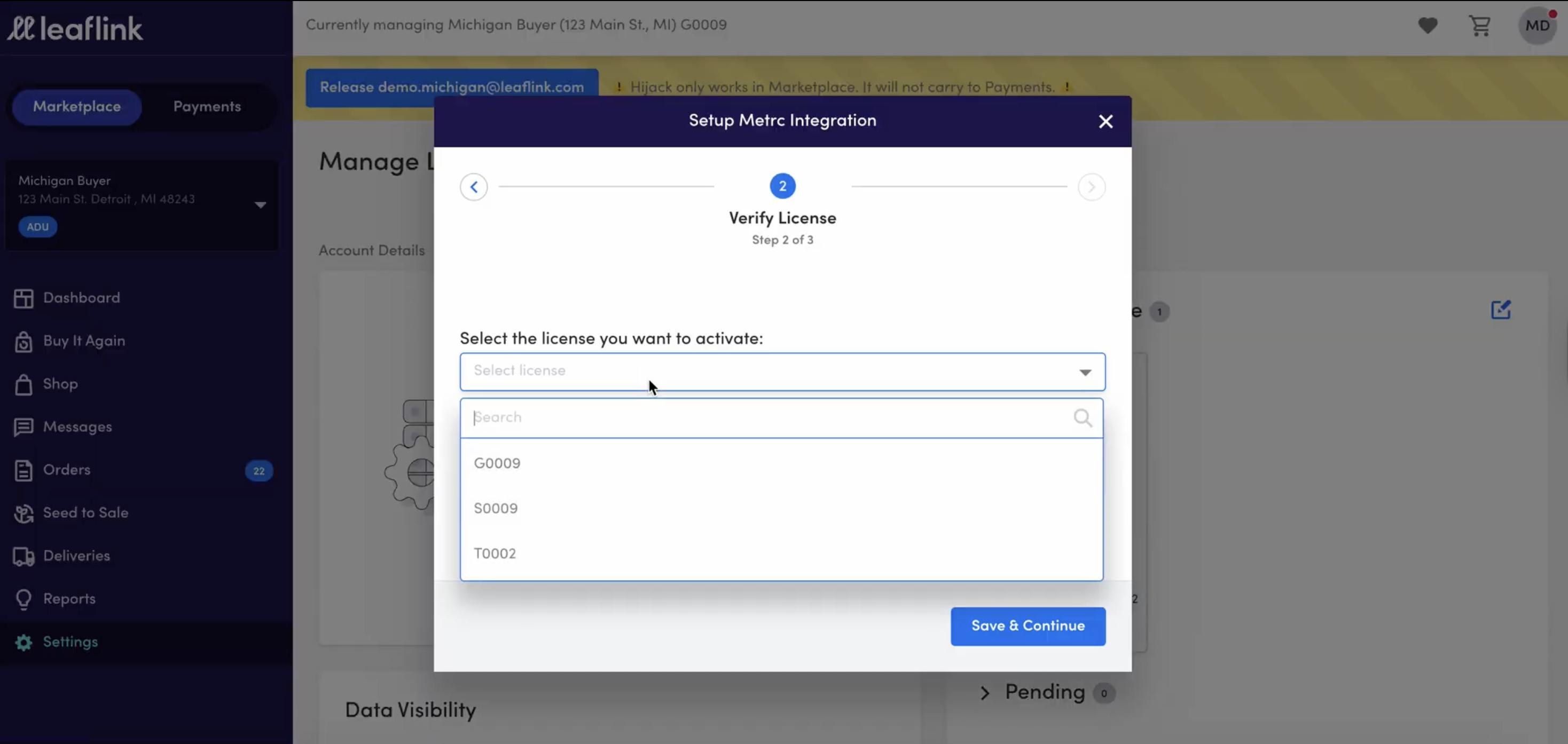 Connect LeafLink to Metrc (For Buyers)